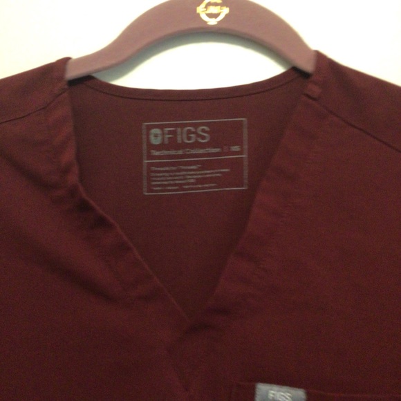 Figs | Tops | Figs Technical Collection Size Xs Burgundy Short Sleeves Medical Uniform Top ...